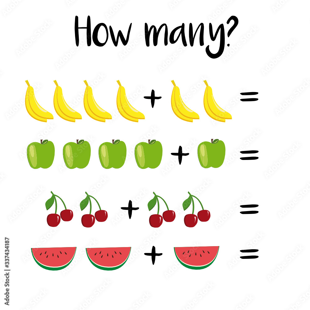 Vetor De How Many Objects Preschool Counting Activities Printable