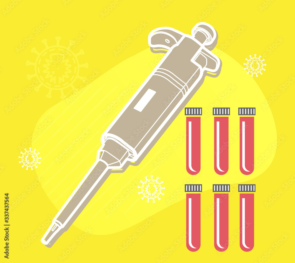 Micropipette - PCR Testing Lab Apparatus - Illustration Stock Vector ...