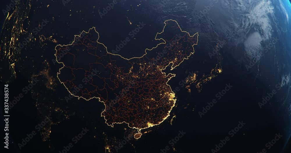 Planet Earth from Space, People's Republic of China highlighted state ...