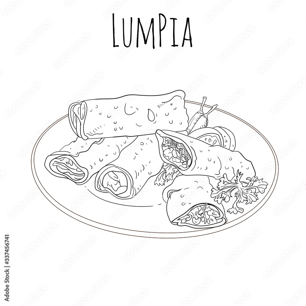lumpia - Food Vector Indonesia Illustration Stock Vector | Adobe Stock