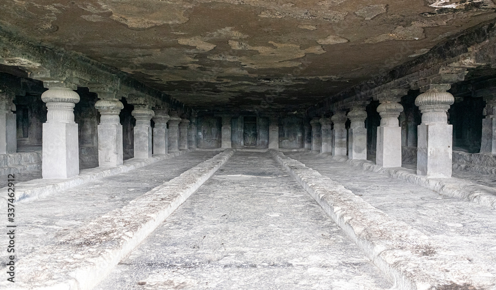 Sculptures at Ellora caves a religious complex with Buddhist, Hindu and ...