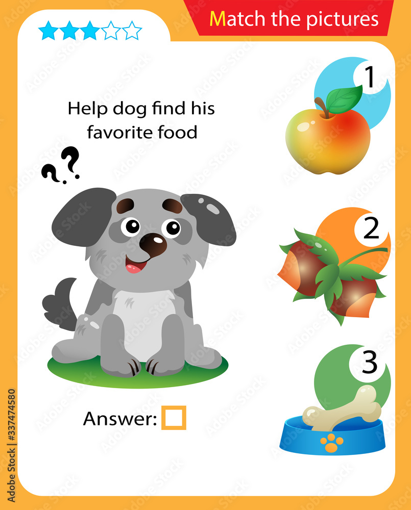 Matching game, education game for children. Puzzle for kids. Match the ...