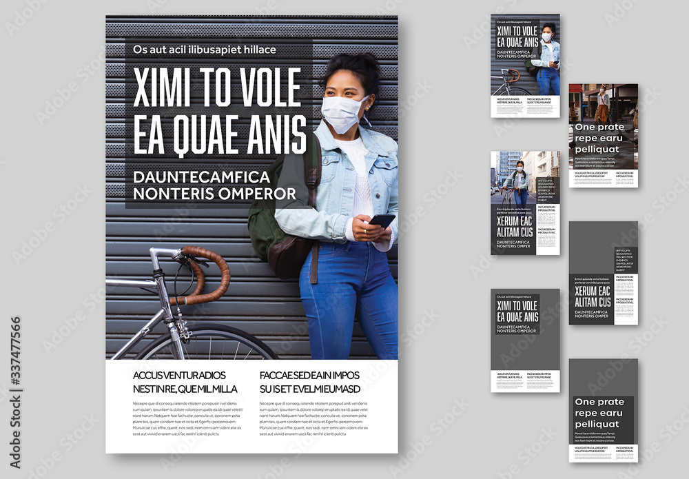 Public Safety Poster Layout Set Stock Template | Adobe Stock