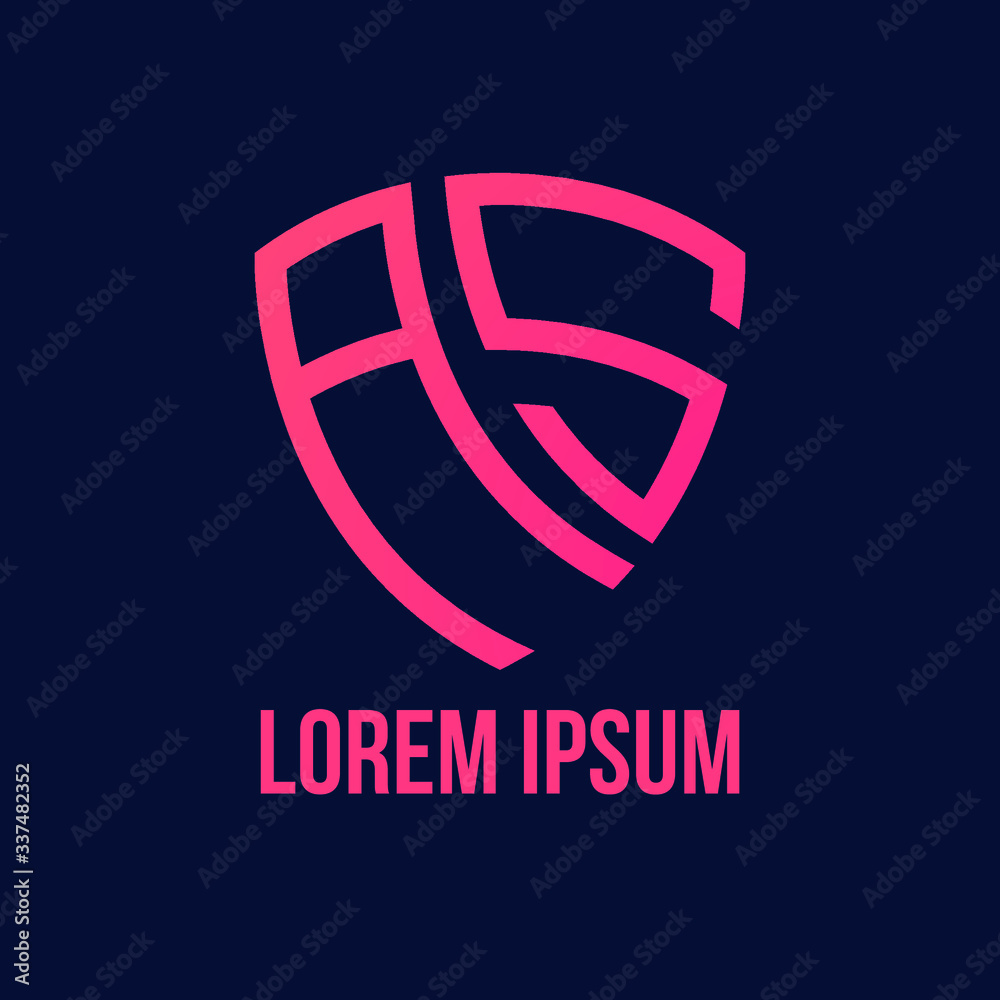 SECURITY COMPANY LOGO "AS" Stock Vector | Adobe Stock
