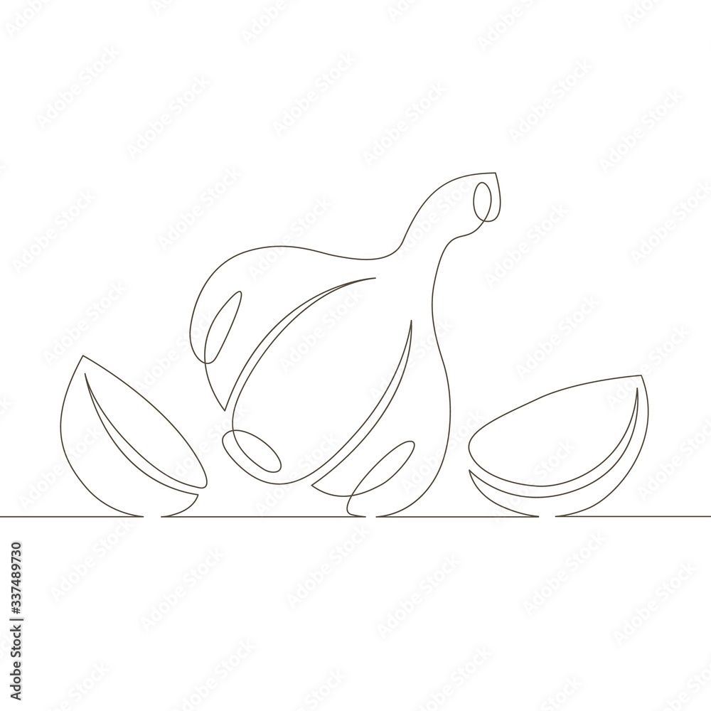 continuous single drawn line art doodle vegetable Stock Illustration ...