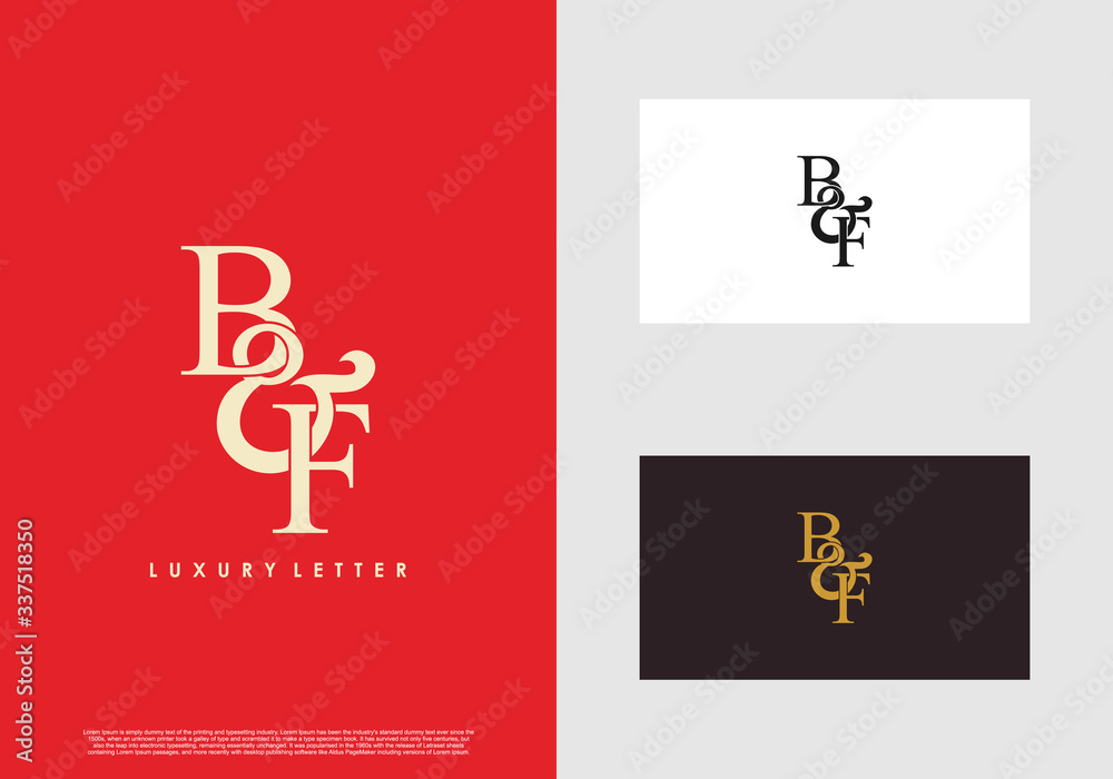 Initial letter B & F BF luxury art vector mark logo template. Stock ...
