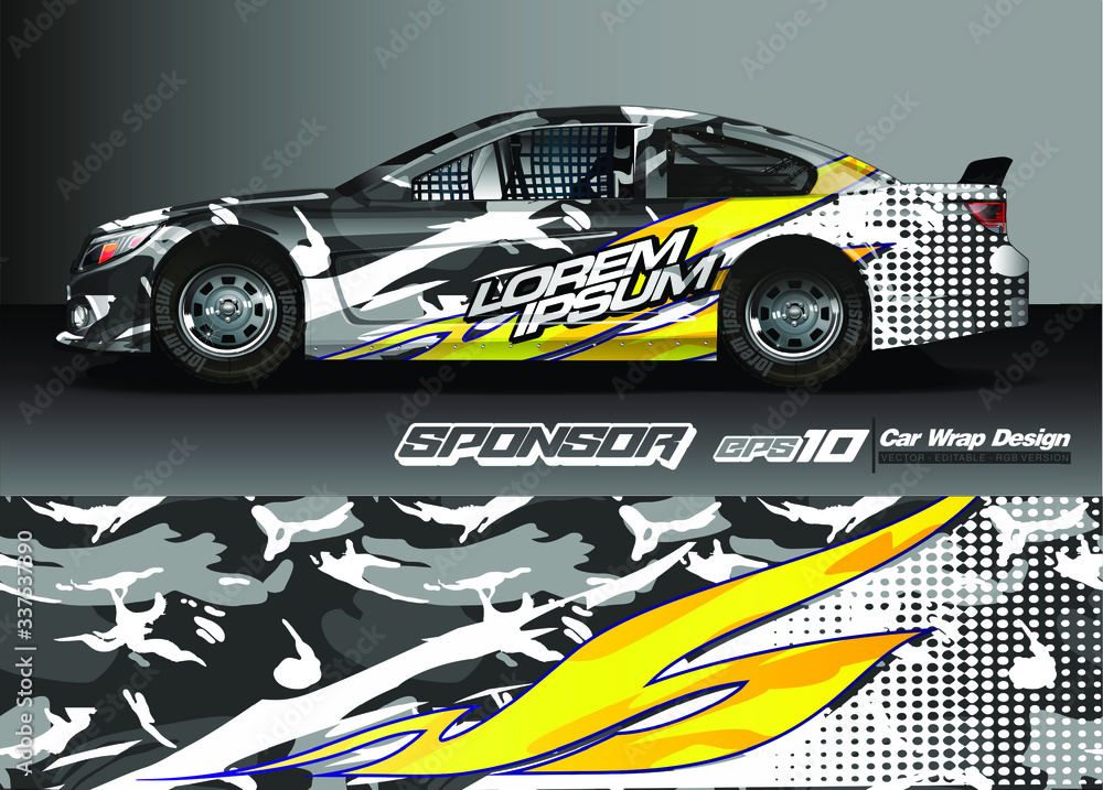 vehicle graphic kit vector. Modern abstract background for car wrap ...