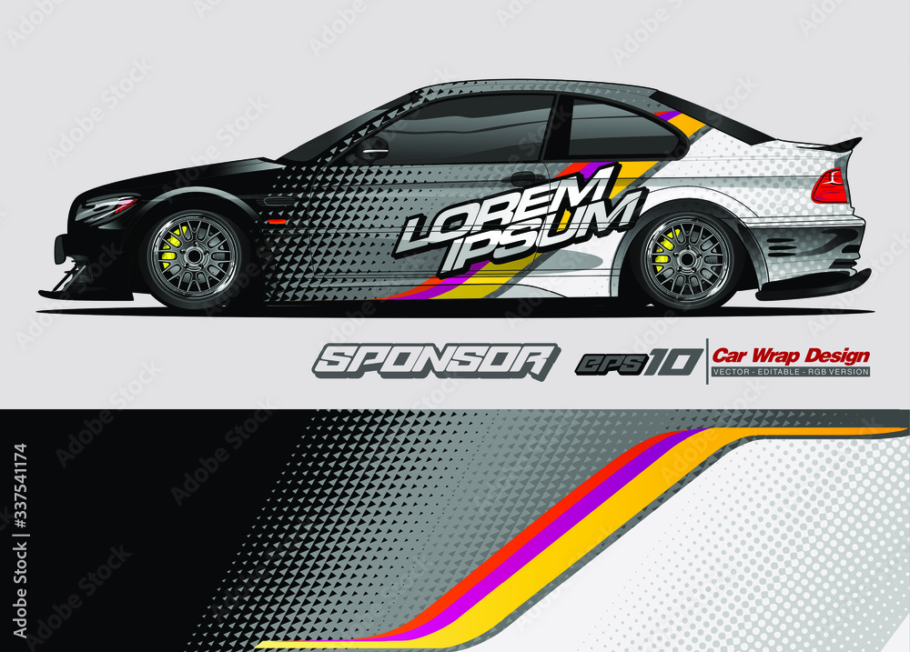 vehicle graphic kit vector. Modern abstract background for car wrap ...