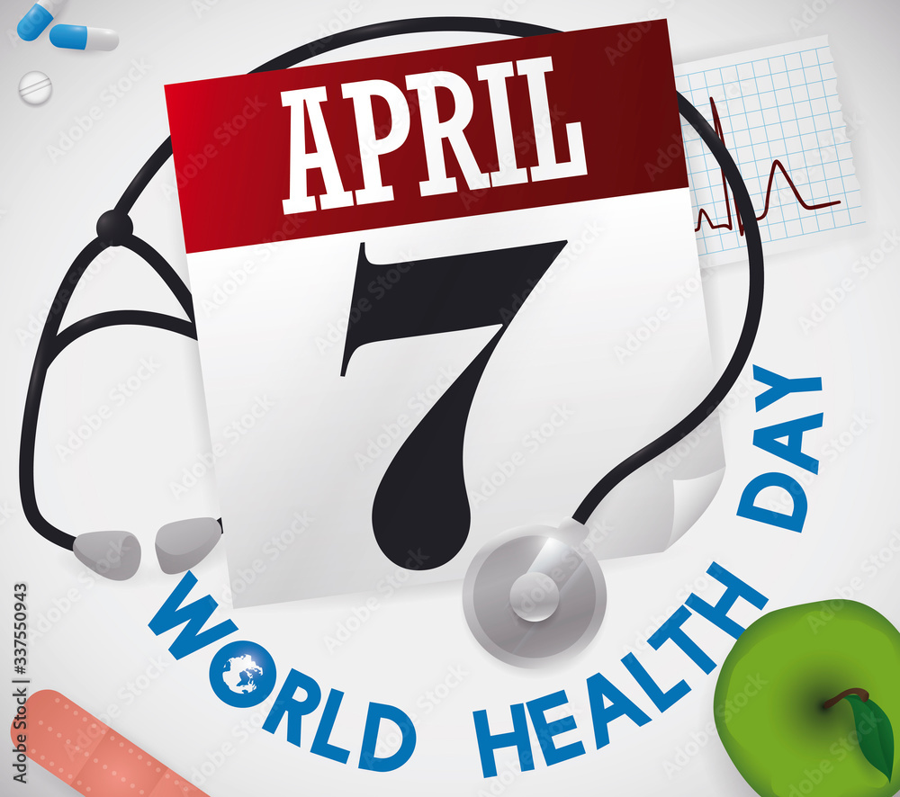 Calendar, Stethoscope, Cardiogram and Apple to Commemorative World ...