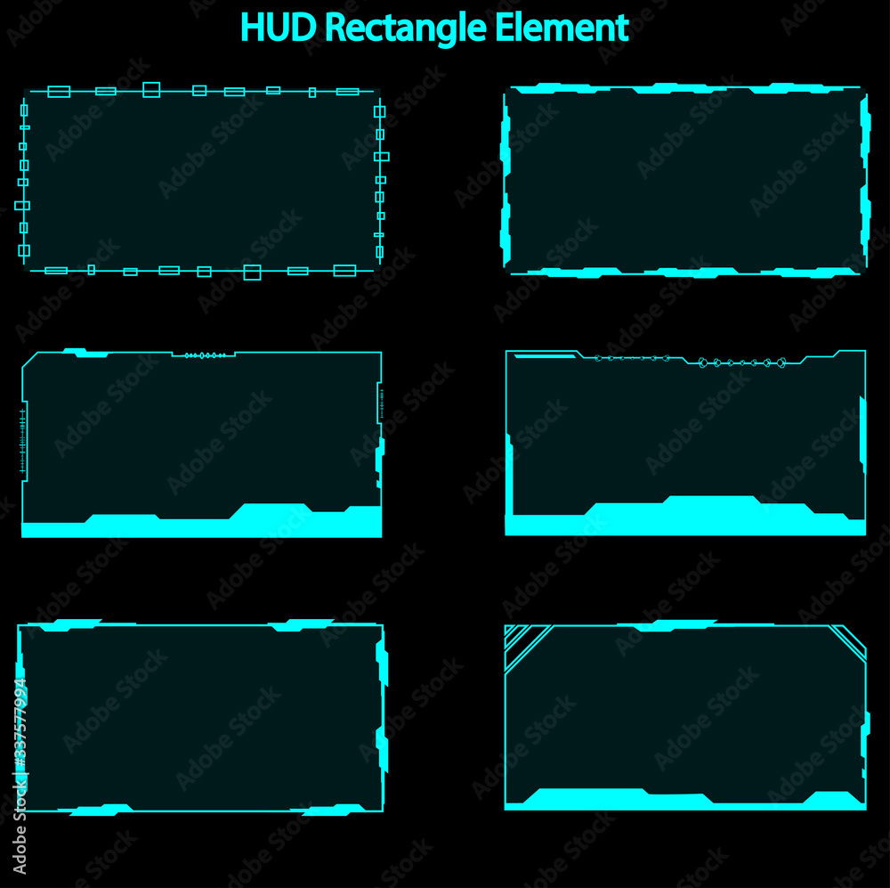 Set of hud rectangle elements,Futuristic Sci Fi Modern User Interface ...