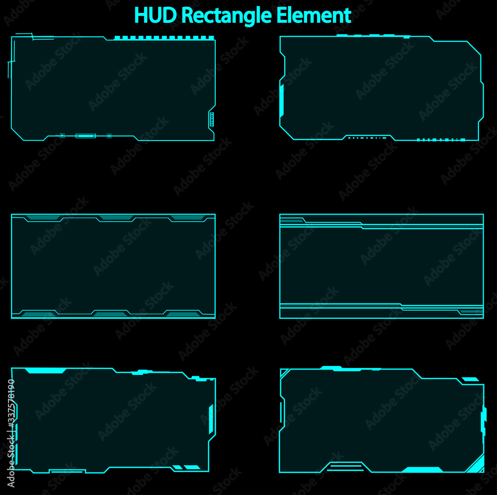 Set of hud rectangle elements,Futuristic Sci Fi Modern User Interface ...