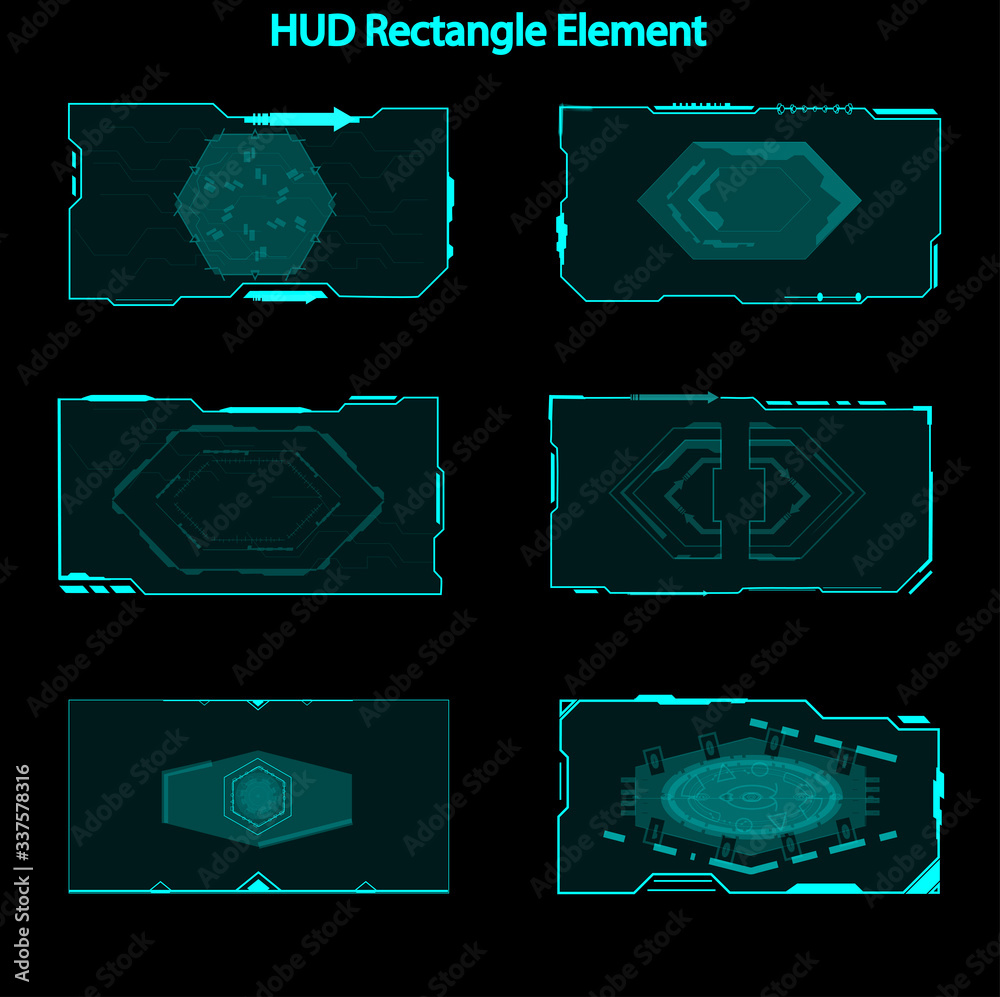 Set of hud rectangle elements,Futuristic Sci Fi Modern User Interface Set.hud rectangle elements ...