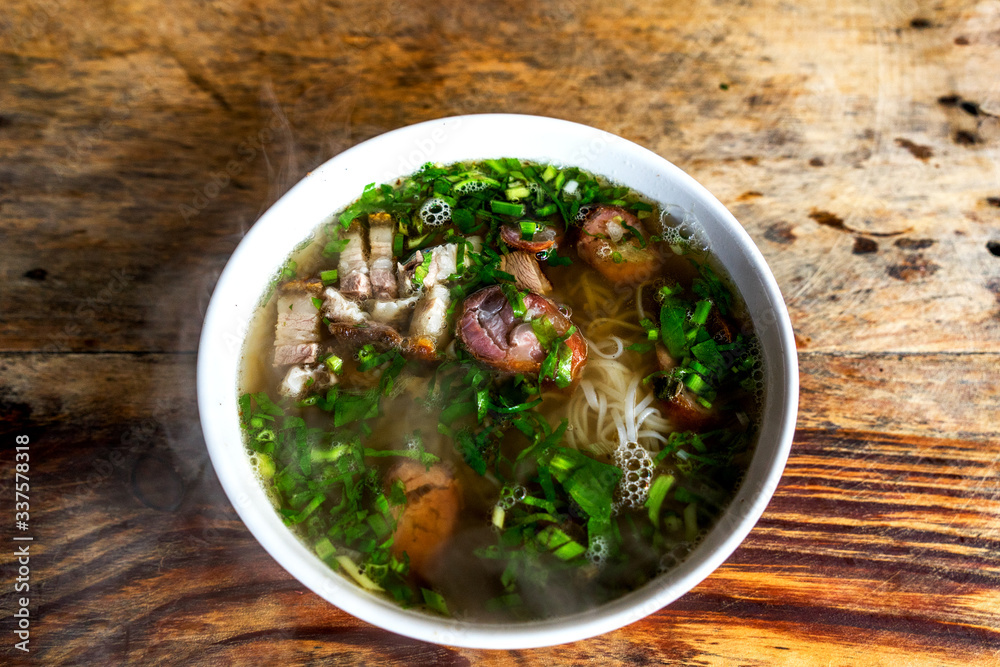Traditional vietnamese noodle soups pho. " Pho Vit " vietnamese food or ...