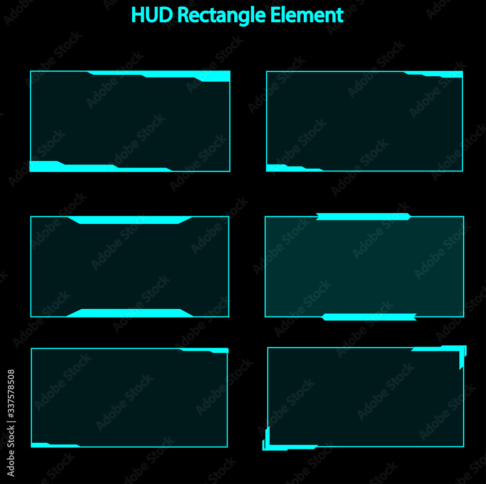 Set of hud rectangle elements,Futuristic Sci Fi Modern User Interface ...