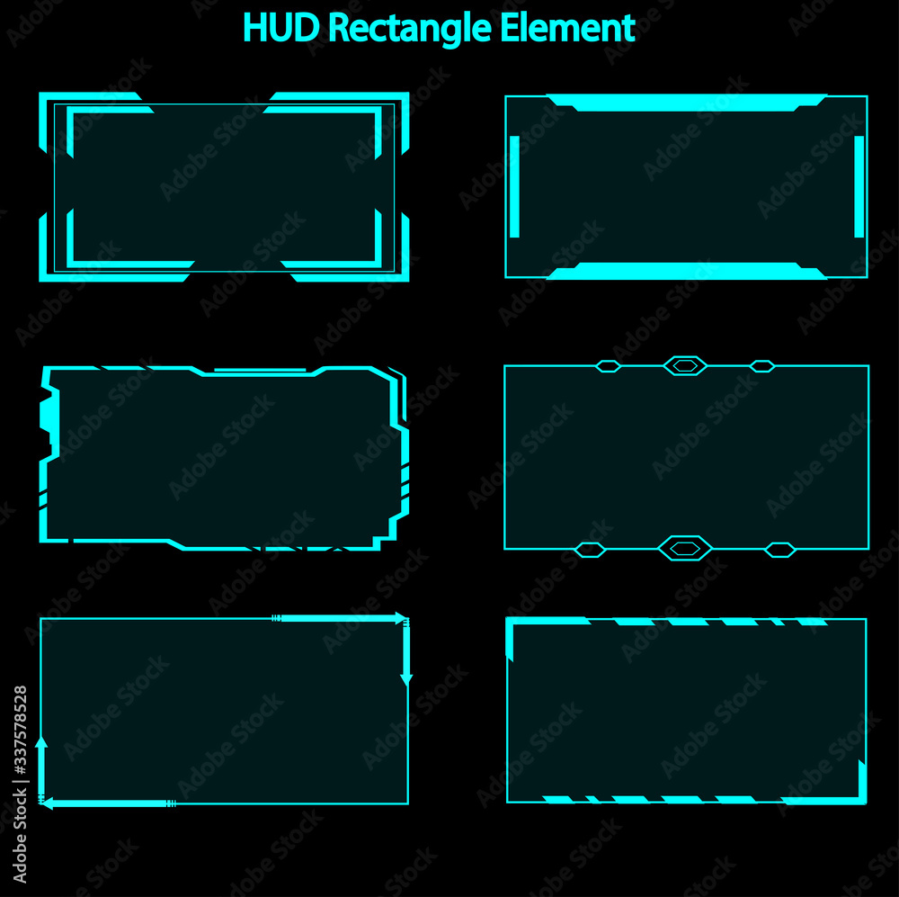 Set of hud rectangle elements,Futuristic Sci Fi Modern User Interface ...