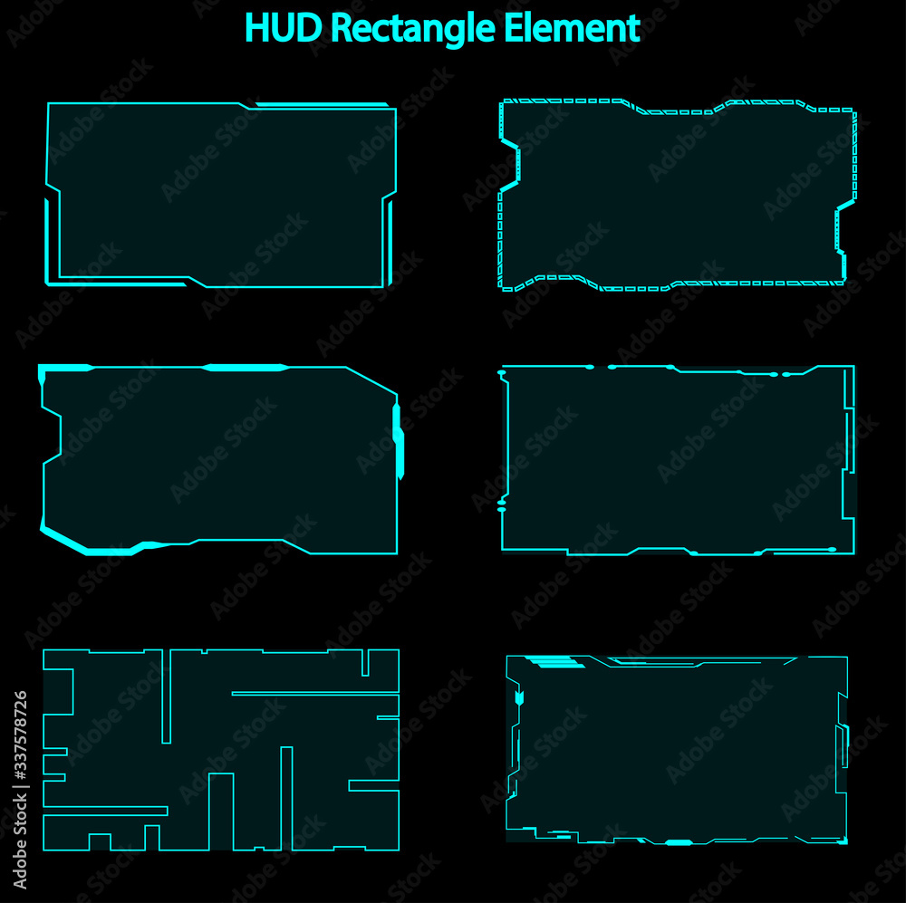 Set of hud rectangle elements,Futuristic Sci Fi Modern User Interface ...