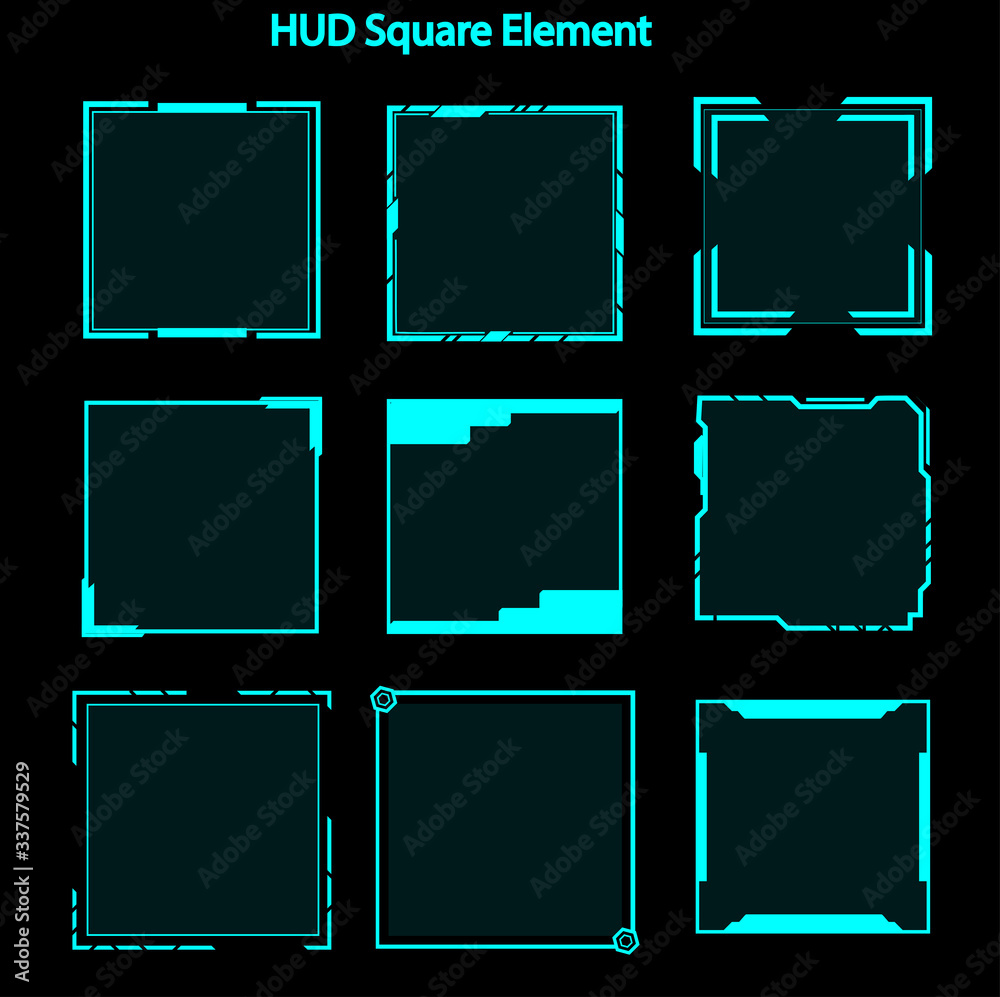 Set of hud square elements,Futuristic Sci Fi Modern User Interface Set ...