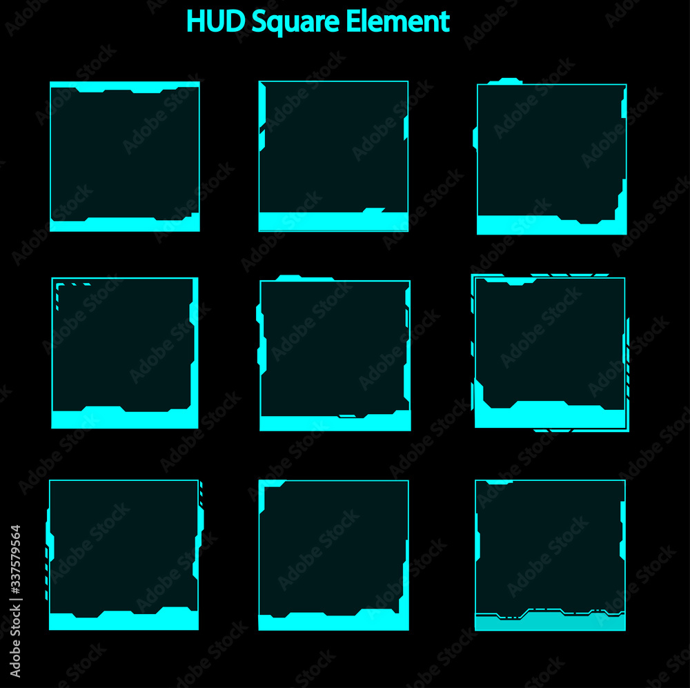 Set of hud square elements,Futuristic Sci Fi Modern User Interface Set ...