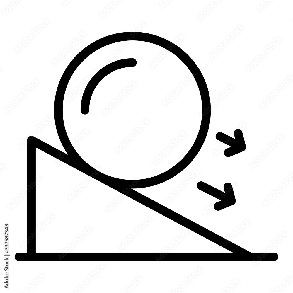 Friction force icon. Outline friction force vector icon for web design ...