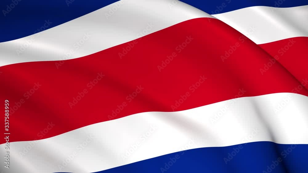 Costa Rica variant flag - 4K seamless loop animation of the Costa Rican ...