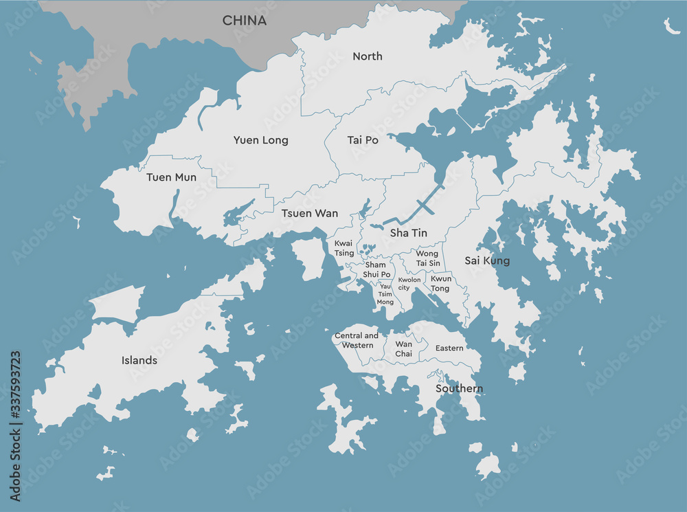 Plakat vector map Hong Kong region China template #337593723 - Mapa ...