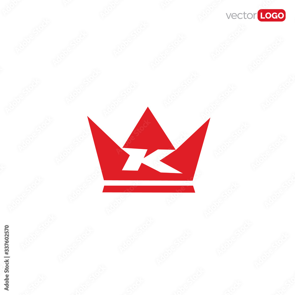 letter K with crown icon/symbol/Logo Design Vector Template ...