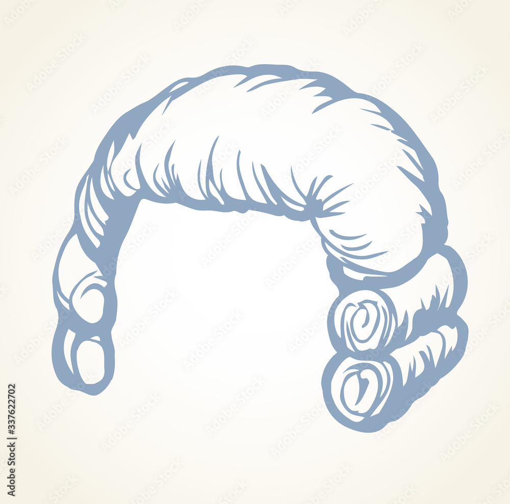 Vintage french wig. Vector drawing Stock Vector | Adobe Stock