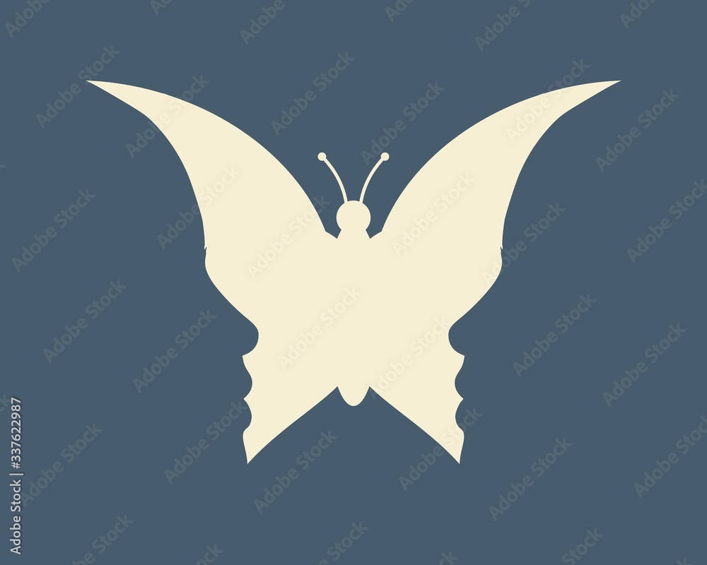 A butterfly or two face profile view. Optical illusion. Human head make ...