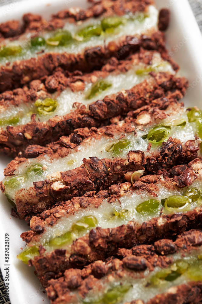 Korean sweet rice cake on plastic tray Stock Photo | Adobe Stock