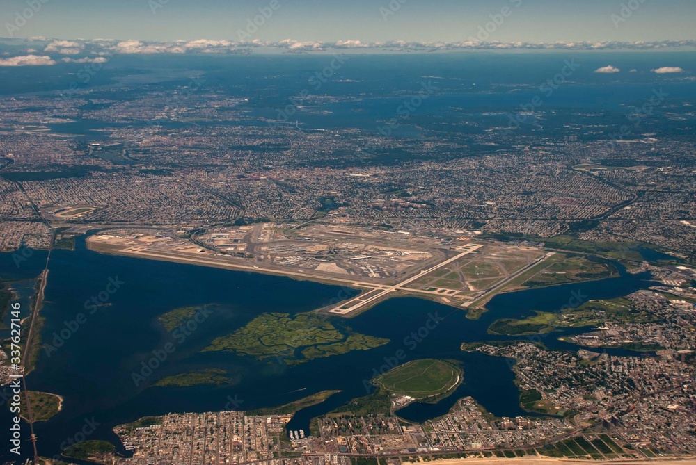 JFK International Airport from the air Stock Photo | Adobe Stock