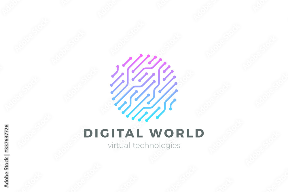 Chip Digital Logo abstract Artificial Intelligence AI vector design ...