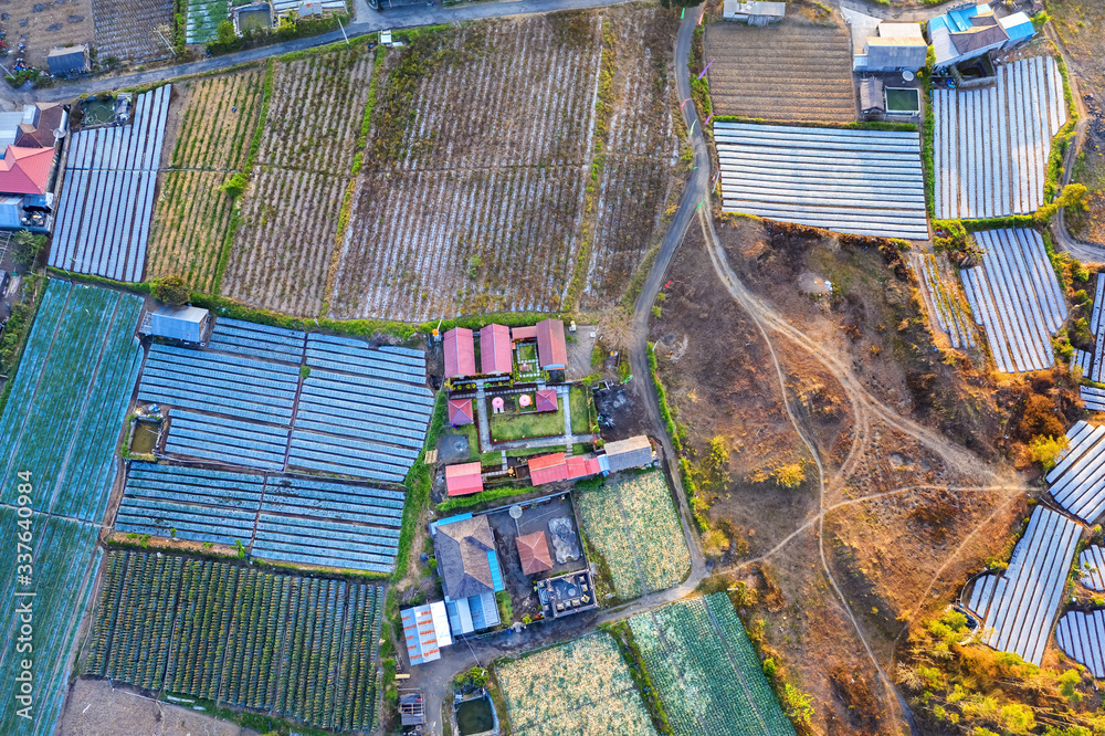 Aerial View of Tegallalang village and Rice Field Terrace, Bandung ...