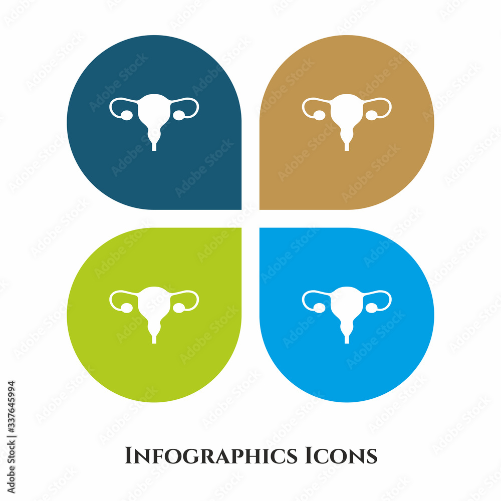 Uterus Vector Illustration icon for all purpose. Isolated on 4 ...