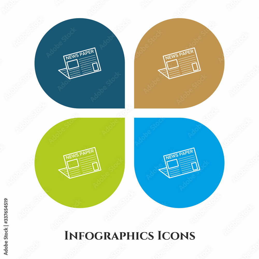 News Paper Vector Illustration icon for all purpose. Isolated on 4 ...