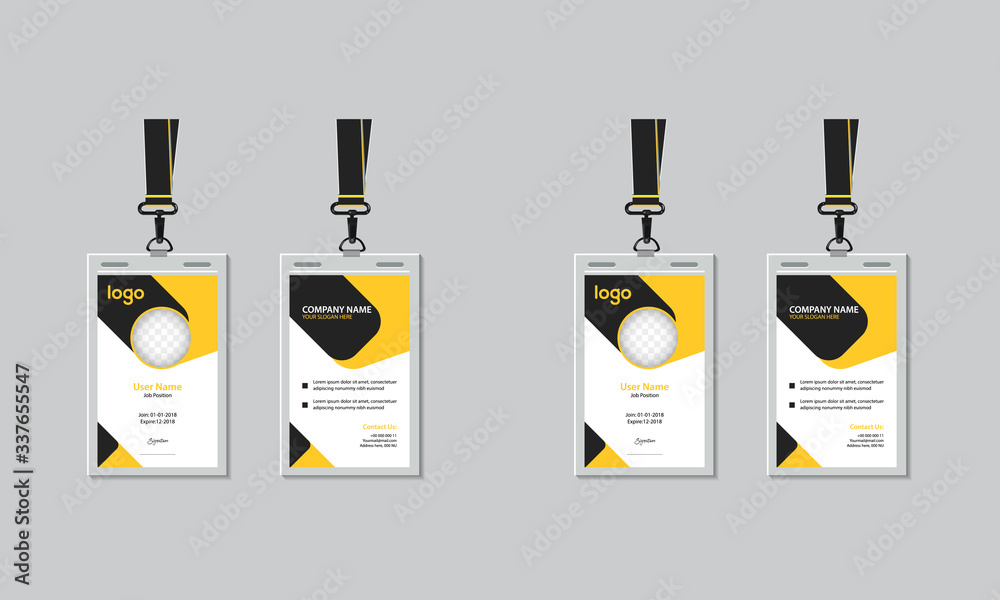 Vetor de ID Card Design Template with Abstract Shape . Easy to Use and ...