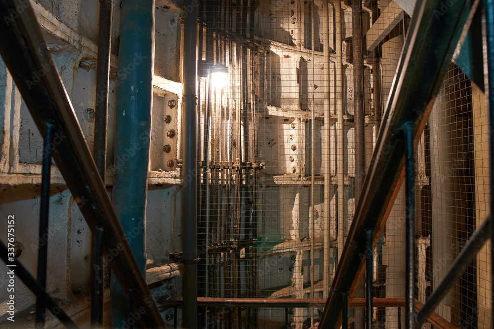 Tubes in the lower shaft of the deep bunker of the middle of the 20th ...