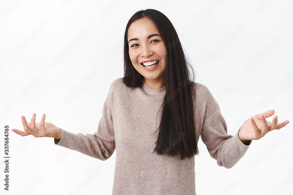 Not big deal, relax. Joyful and careless unbothered good-looking asian ...