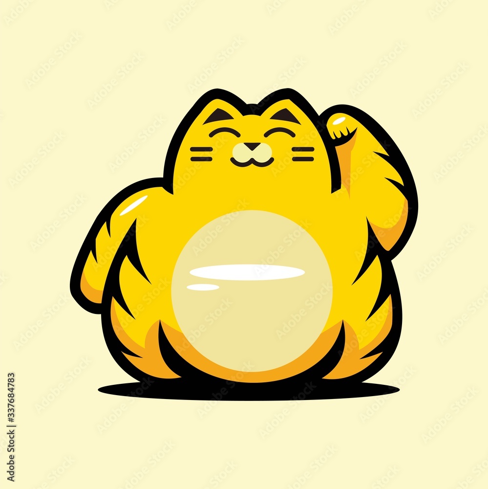 Maneki Neko, the Cat Statue Believed to Bring Luck Stock Vector | Adobe ...