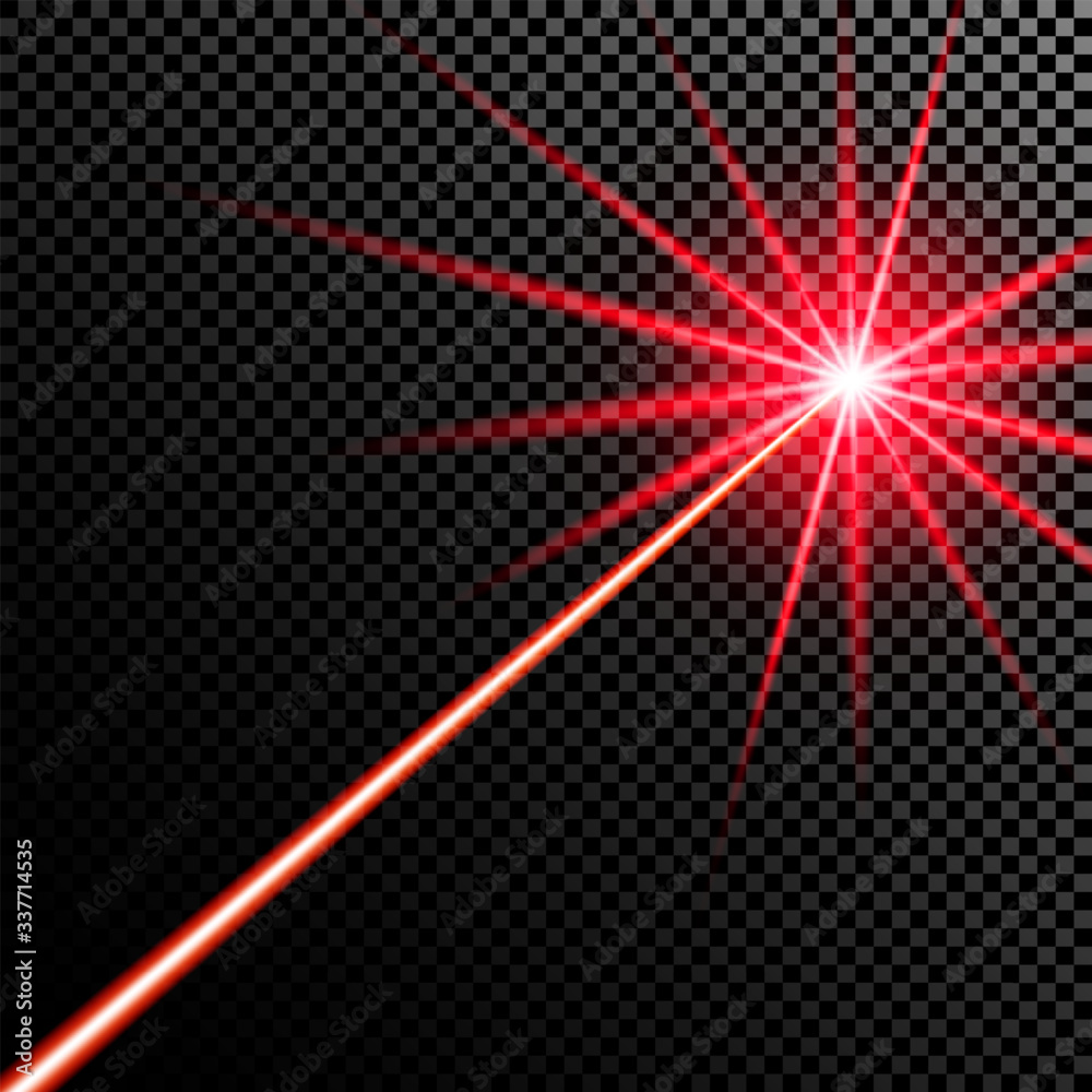 Red laser beam. vector illustration Stock Vector | Adobe Stock