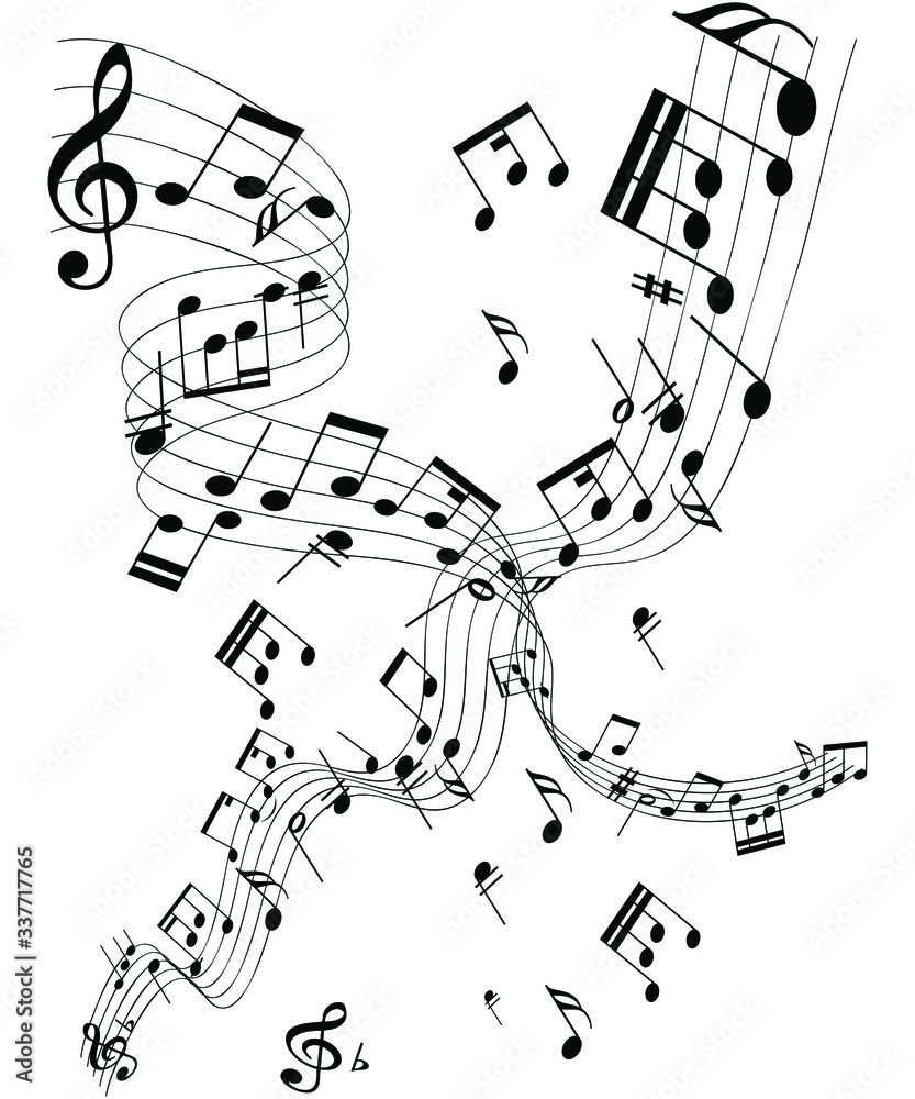 Vector music notes background Stock Vector | Adobe Stock