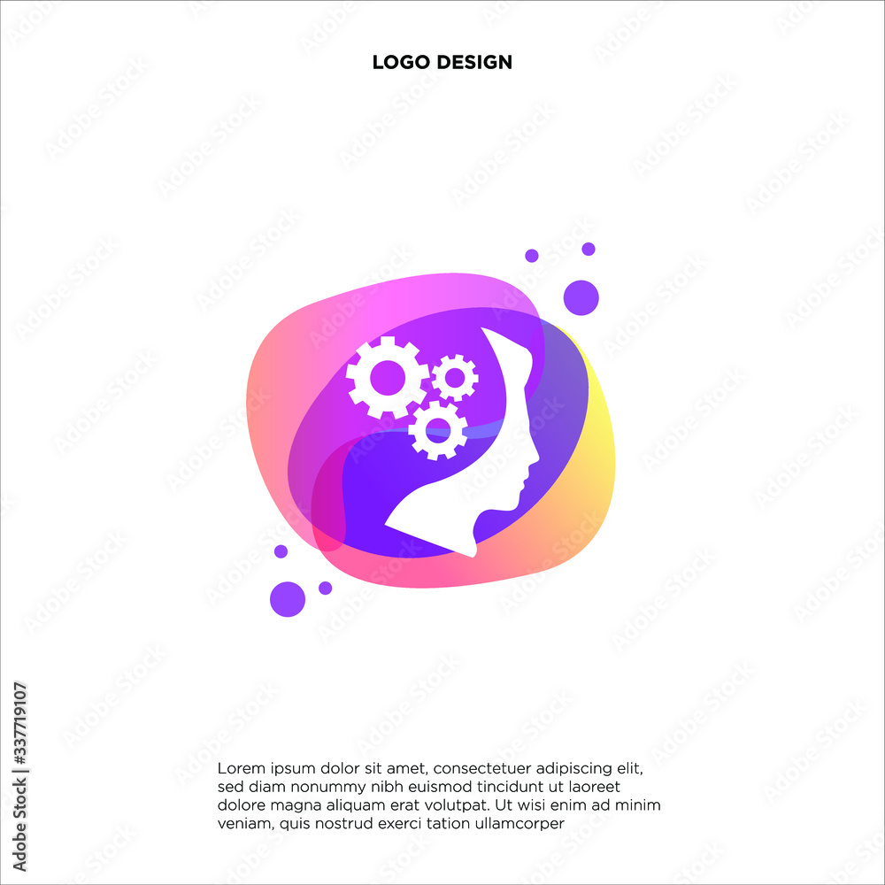 Colorful Head Gear logo vector, People Mind logo designs template ...