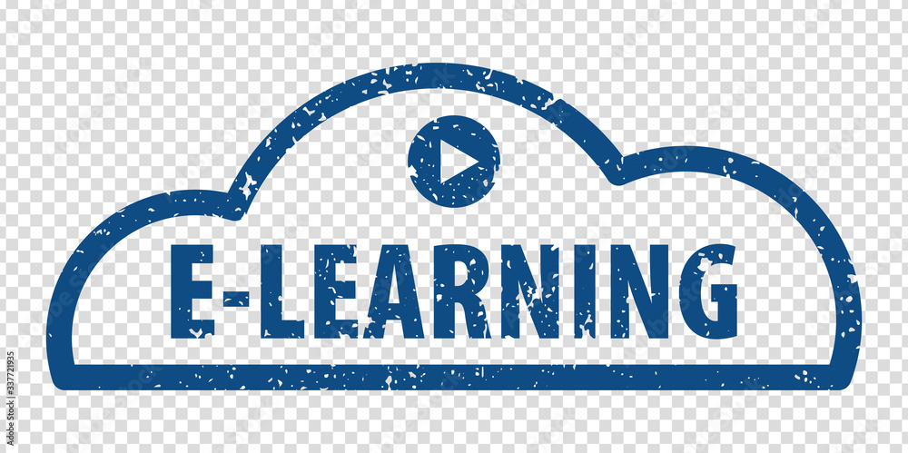 E-learning Creative And Symbolic Logo Design. E-learning blue rubber ...