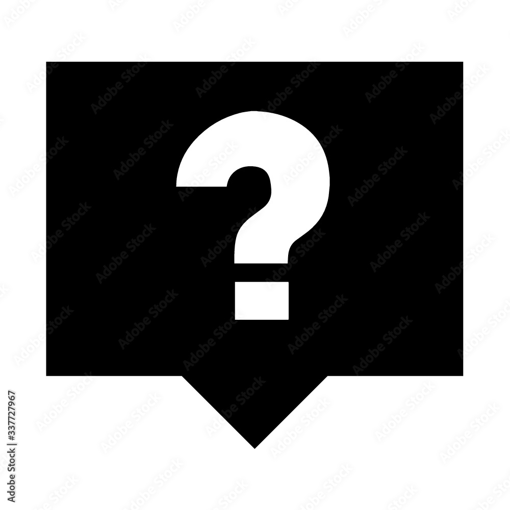 white question mark business icon symbol silhouette black white sign in ...