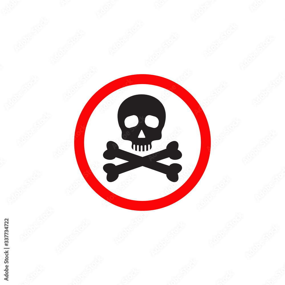 Poison symbol lgoo design with using skull and cross bones icon ...