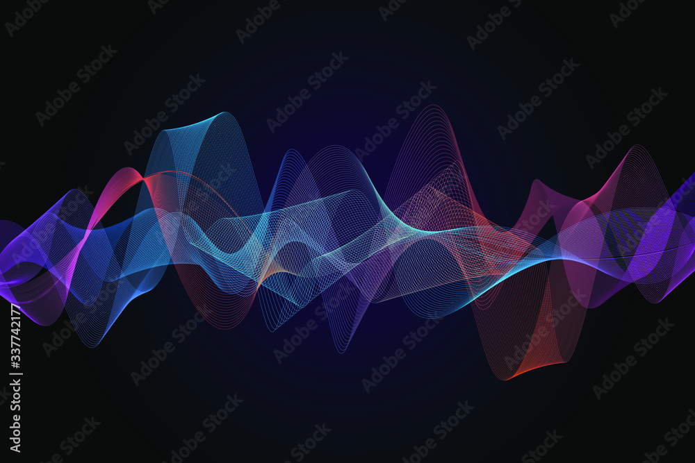 sound wave. Microphone voice control technology, voice and sound ...