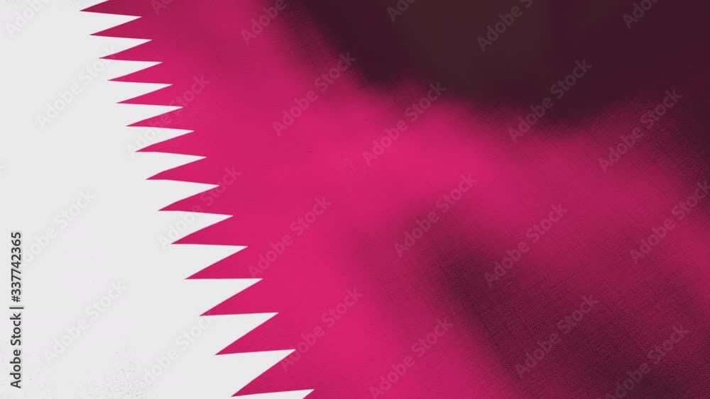 Qatar waving flag. Seamless cgi animation highly detailed fabric ...