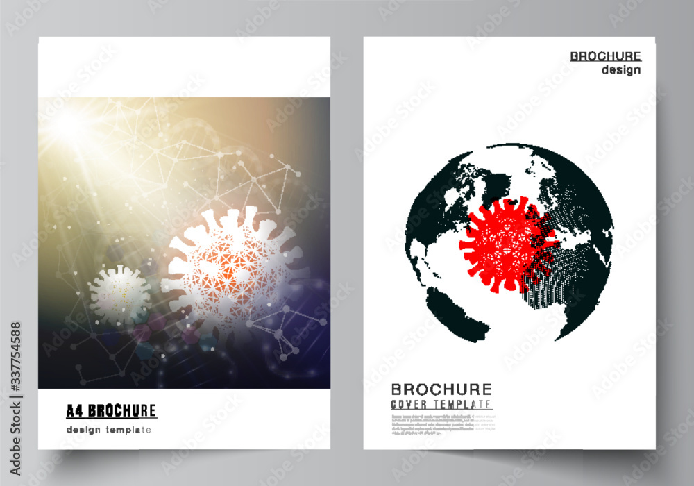 Vector layout of A4 cover mockups templates for brochure, flyer layout ...