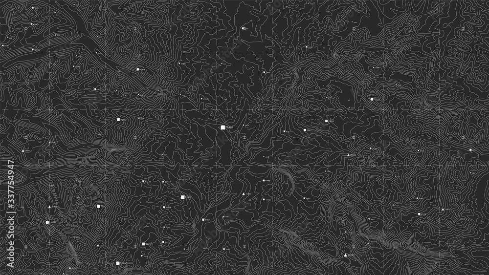 Terrain big data visualization. Futuristic map infographic. Complex ...