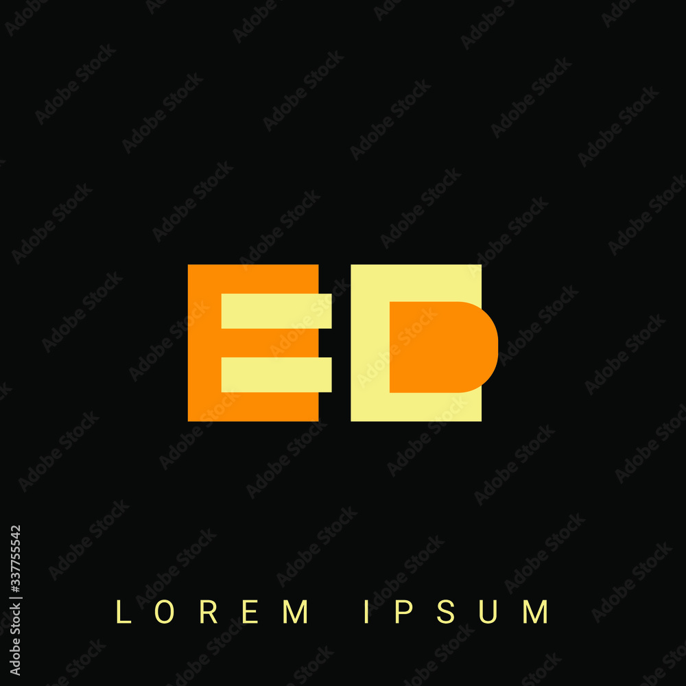 Modern creative shaped ED, DE, E, D logo. Initial Logo Designs Templete ...