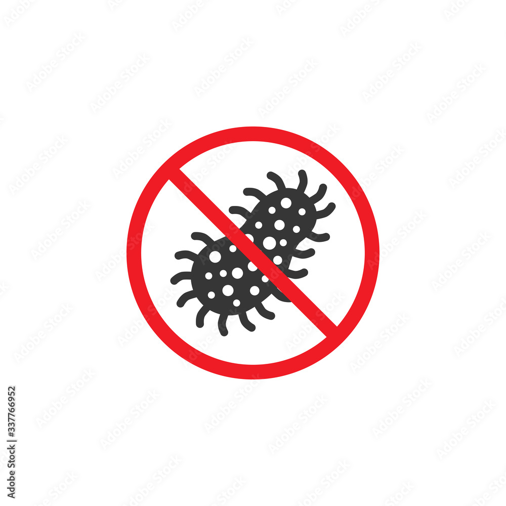 Stop Sign Of Virus, Bacteria, Germs and Microbe. Antibacterial and ...